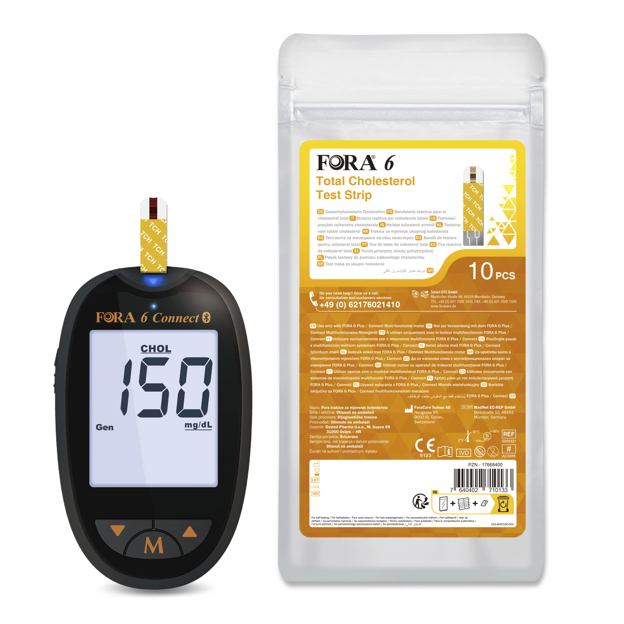 Fora 6 Connect + paski do badania cholesterolu całkowitego (10 szt ...